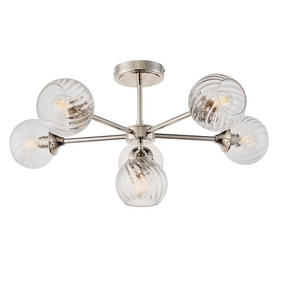 Allegra 6 Light Semi Flush Silver Ceiling Light – Pagazzi
