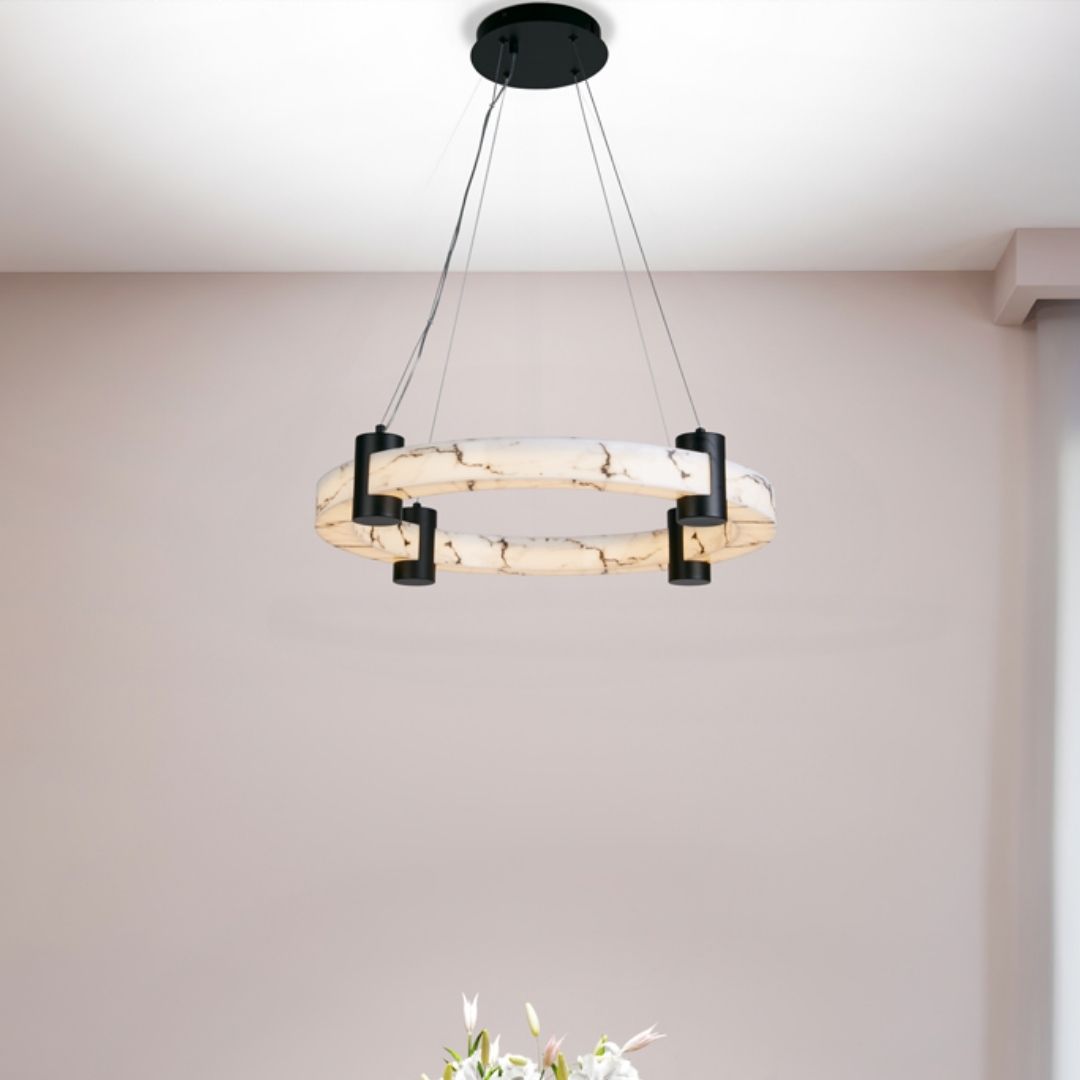 Moonbeam Black & Marble Effect Pendant Ceiling Light – Pagazzi