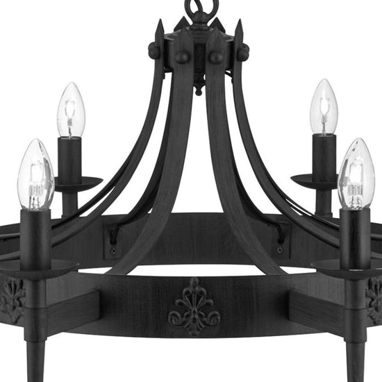 Cartwheel 8 Light Black Chandelier Ceiling Light – Pagazzi