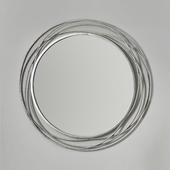 Swirl Silver Metal Round Wall Mirror – Pagazzi