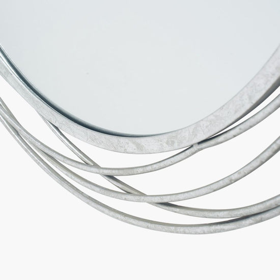 Swirl Silver Metal Round Wall Mirror – Pagazzi