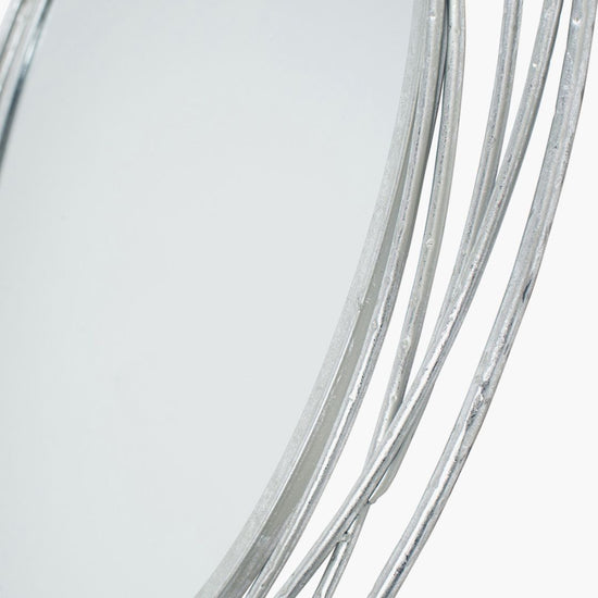 Swirl Silver Metal Round Wall Mirror – Pagazzi