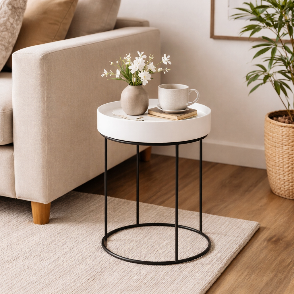 Hugo White End Storage Table – Pagazzi