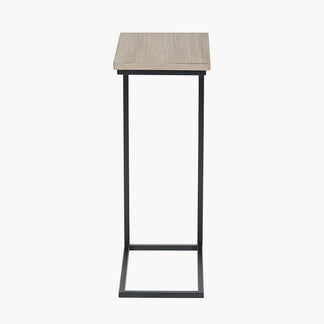 Soho Natural Oak and Black Metal Side Table – Pagazzi