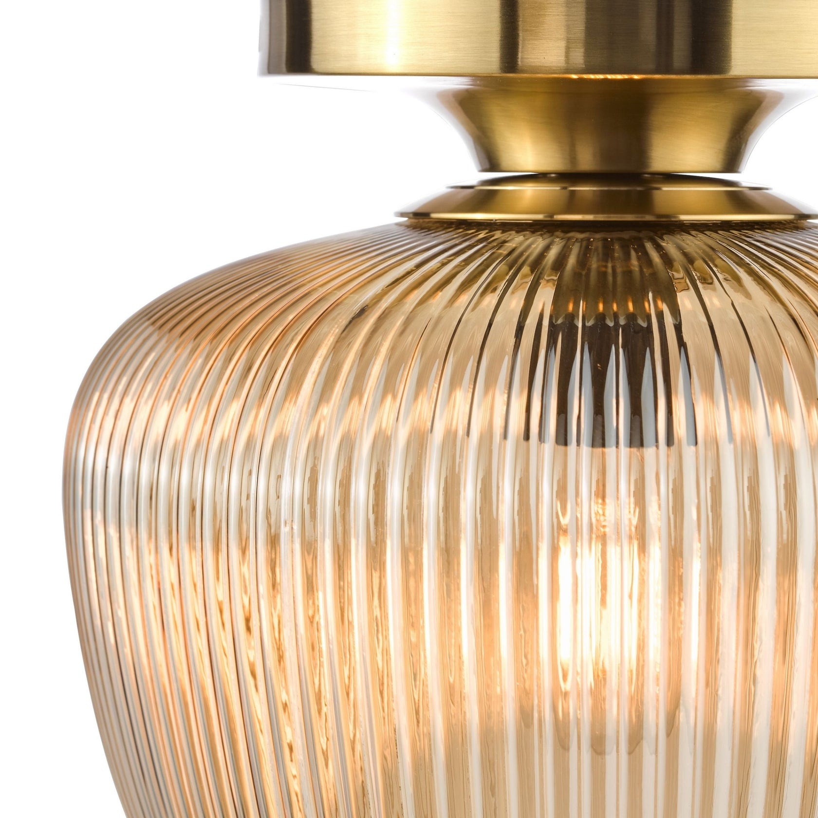 Abrielle Bronze & Amber Glass Flush Ceiling LIght – Pagazzi