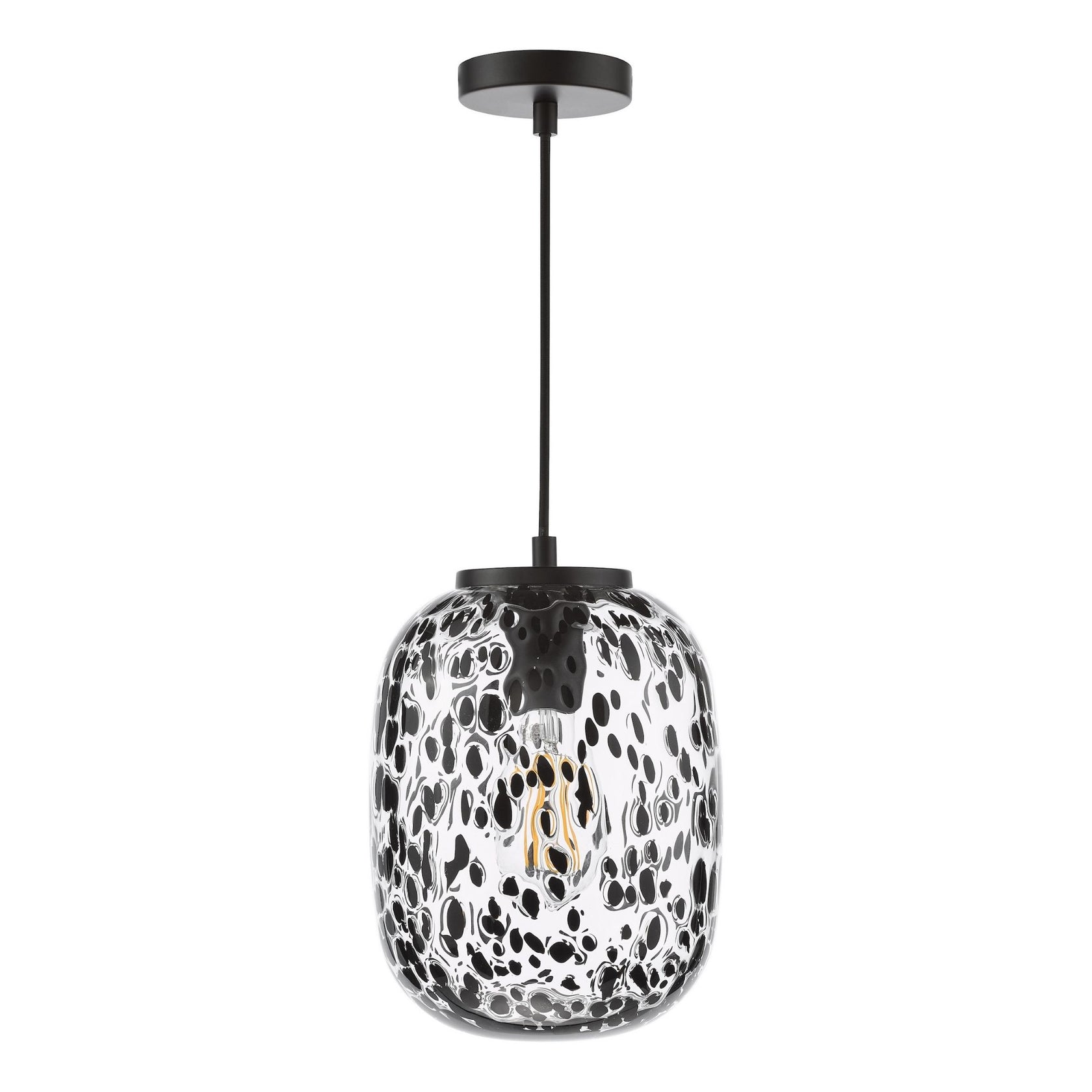 Gethin Matte Black & Confetti Glass Pendant Ceiling Light – Pagazzi