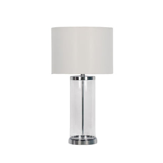 Adelia Polished Chrome Glass Base Table Lamp - Pagazzi