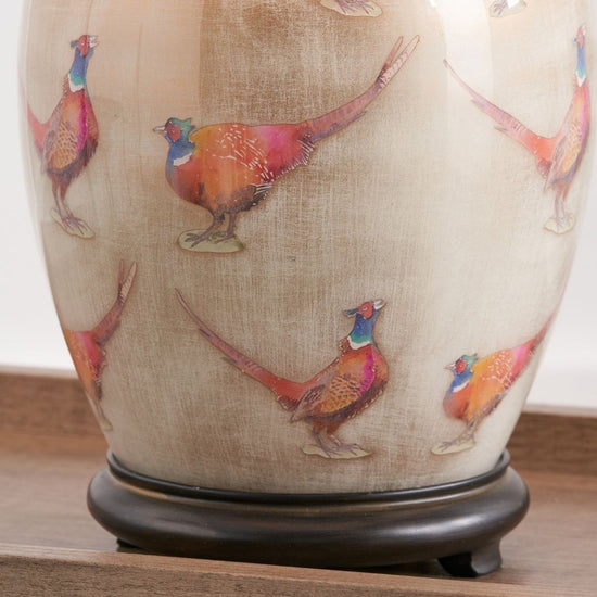 Jenny Worrall Pheasant Champagne Table Lamp with Natural Shade – Pagazzi