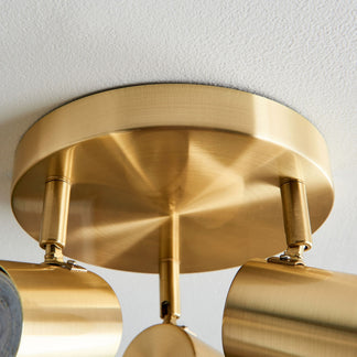 Hereford 3 Light Satin Gold Ceiling Spotlight – Pagazzi
