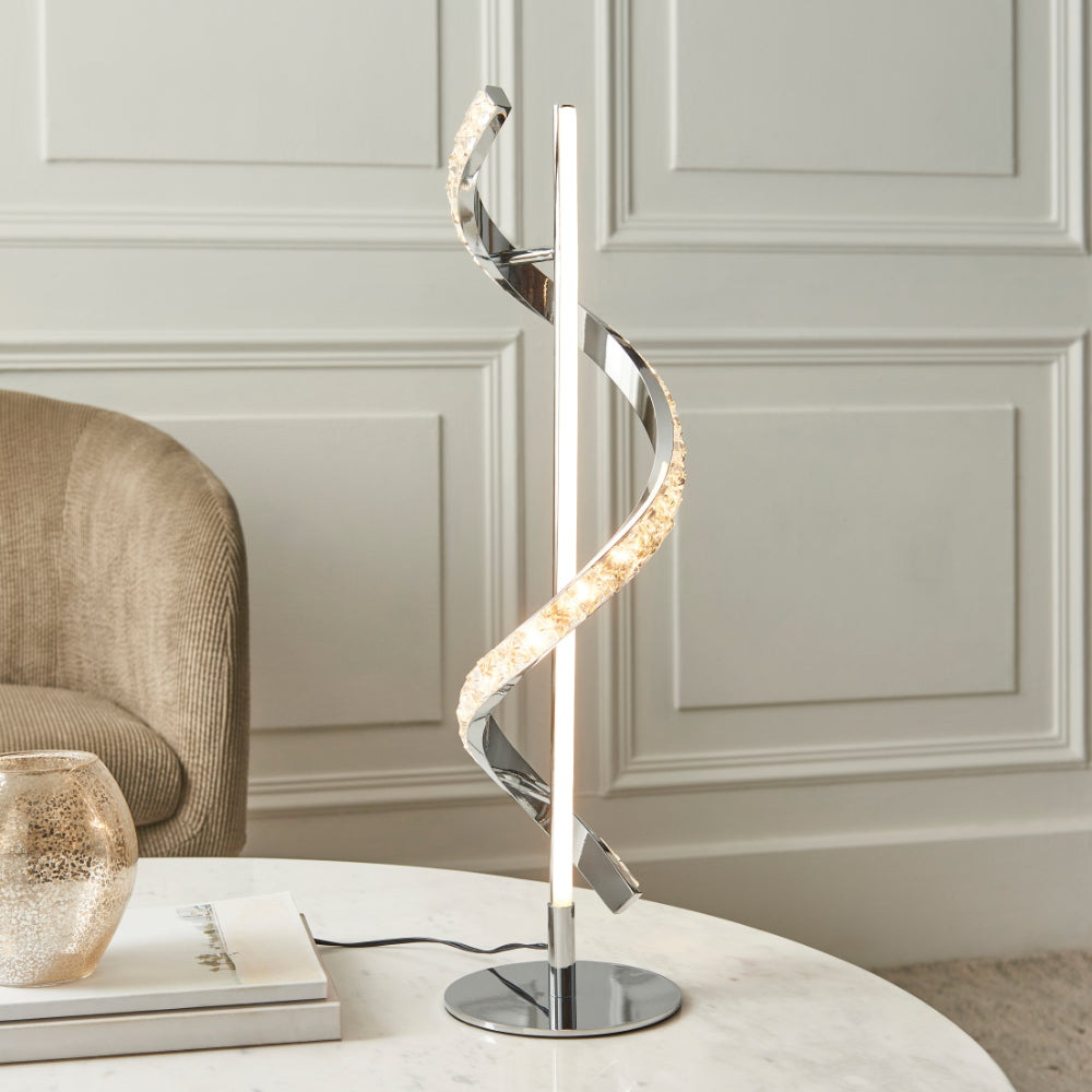 Hyde Chrome And Crystal LED Table Lamp – Pagazzi
